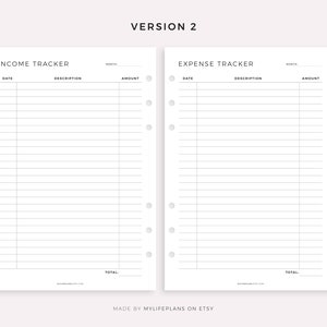 Income & Expense Tracker, Monthly Budget Planner Printable, Financial ...