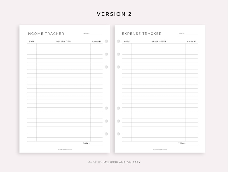 Income & Expense Tracker, Monthly Budget Planner Printable, Financial ...