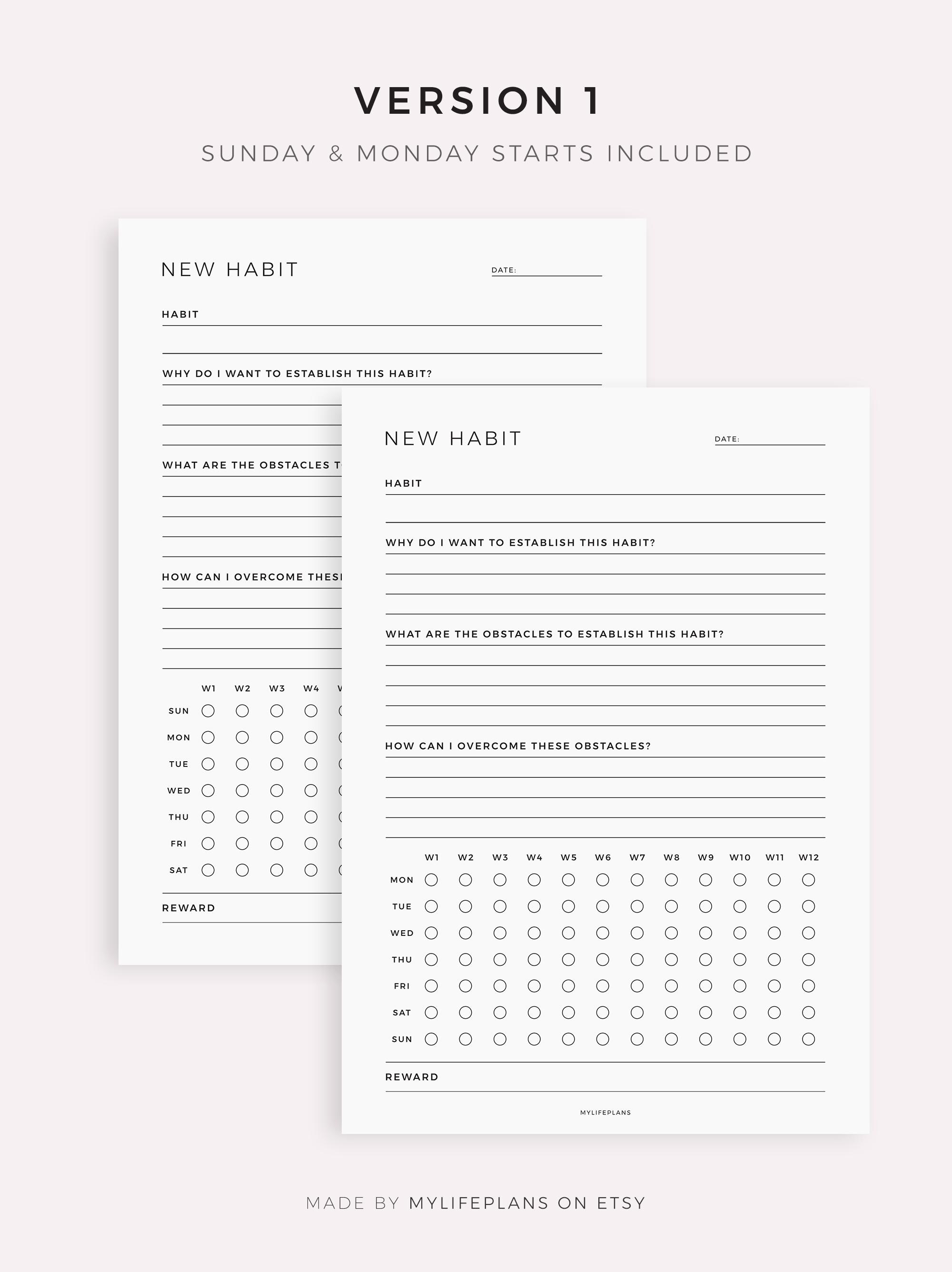 Build a New Habit Planner for Remarkable Paper Pro, 12 Week Habit ...
