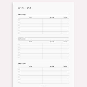 Wishlist Template for Supernote Tablets, Christmas Wish List, Holiday ...