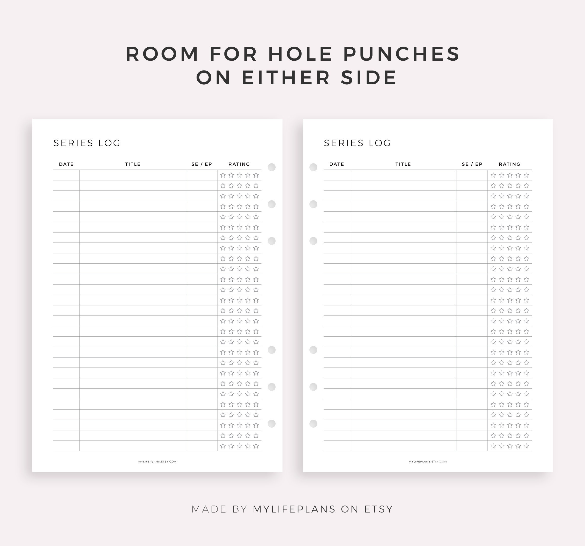 TV Series Log Printable Series to Watch Series I've - Etsy UK