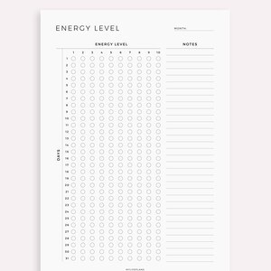Daily Energy Level Tracker for Remarkable 2, Track Monthly Energy ...