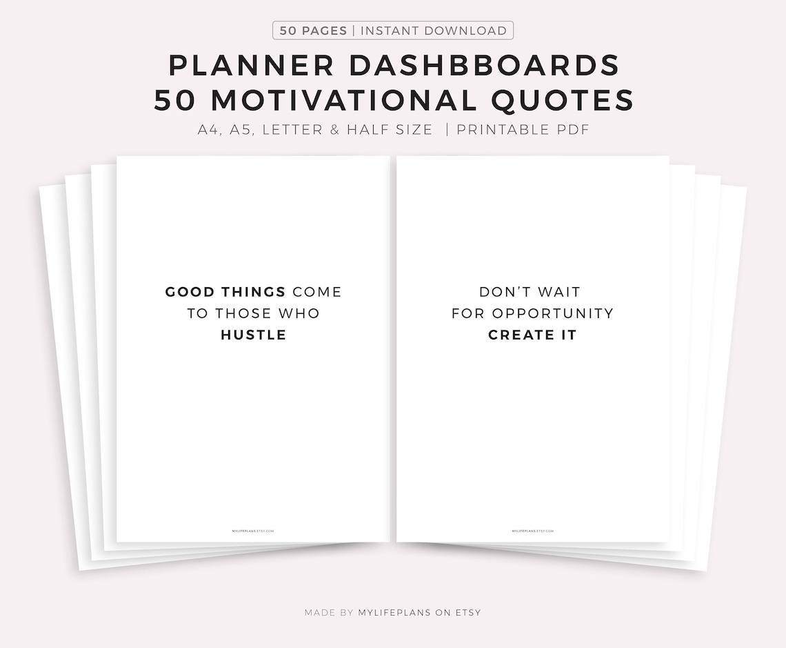 50 Motivational Quotes Planner Dashboards Printable - Etsy