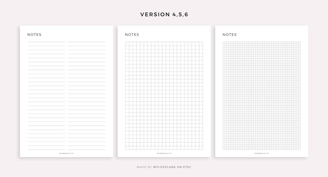 Notes Pages Printable, Writing Paper, Blank Notes, Study Note Template ...