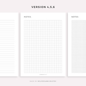 Notes Pages Printable, Writing Paper, Blank Notes, Study Note Template ...