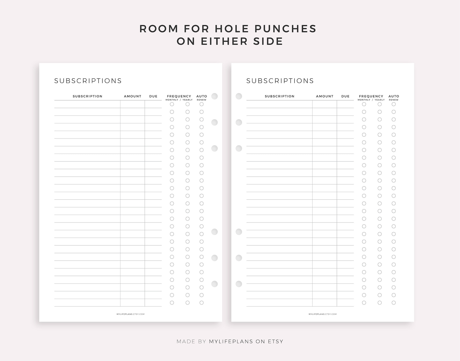 Subscription Tracker Printable, Membership Checklist, Expense Tracker ...