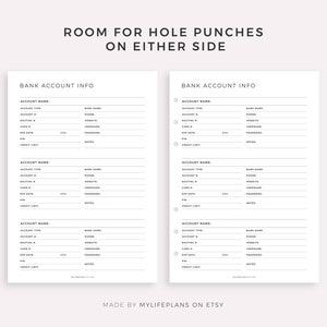 Bank Accounts Tracker Printable Template, Bank Account List, Bank ...