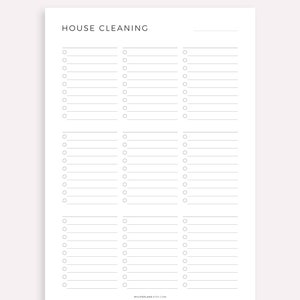 House Cleaning Checklist - Living Room, Kitchen, Bedroom, Bathroom ...