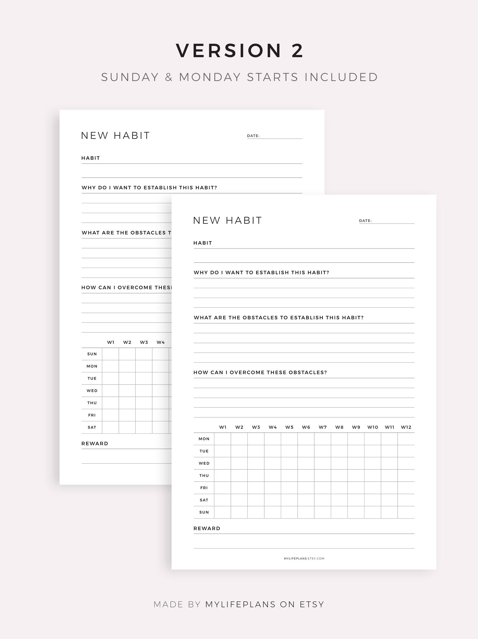 Build a New Habit Planner 12 Week Habit Tracker Journal New - Etsy