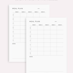 Monthly Meal Planner, 30 Day Menu Planner, Food Planner, Health ...