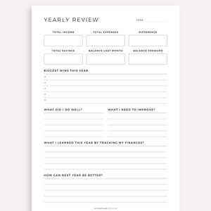 Yearly Financial Review, Financial Reflection, Budgeting Evaluation ...