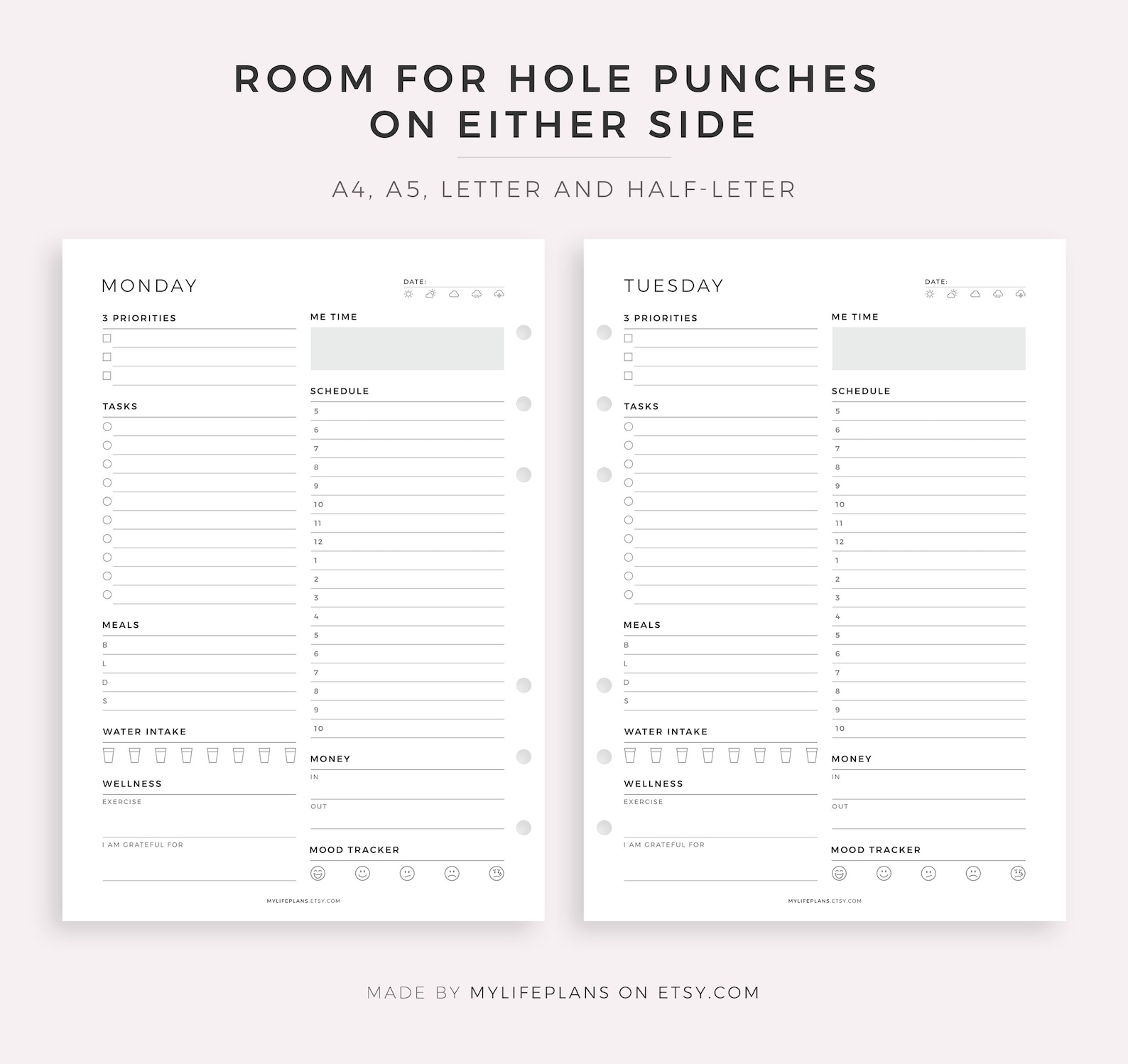 7 Day Planner Printable, Weekly Planner, Daily to Do List for Work ...