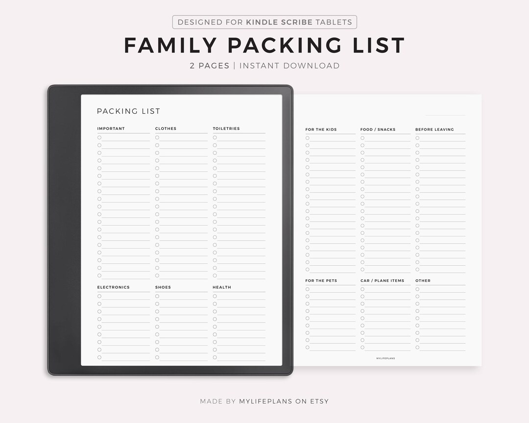 Family Travel Packing List - Clothes, Shoes, Electronics, Toiletries ...