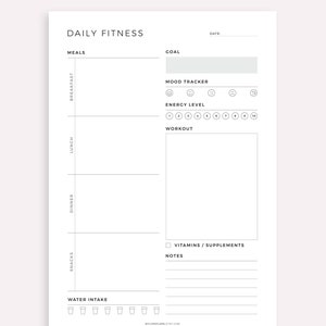 Fitness Planner Set - Plan Your Workouts, Meals, Vitamin Intake, Water ...