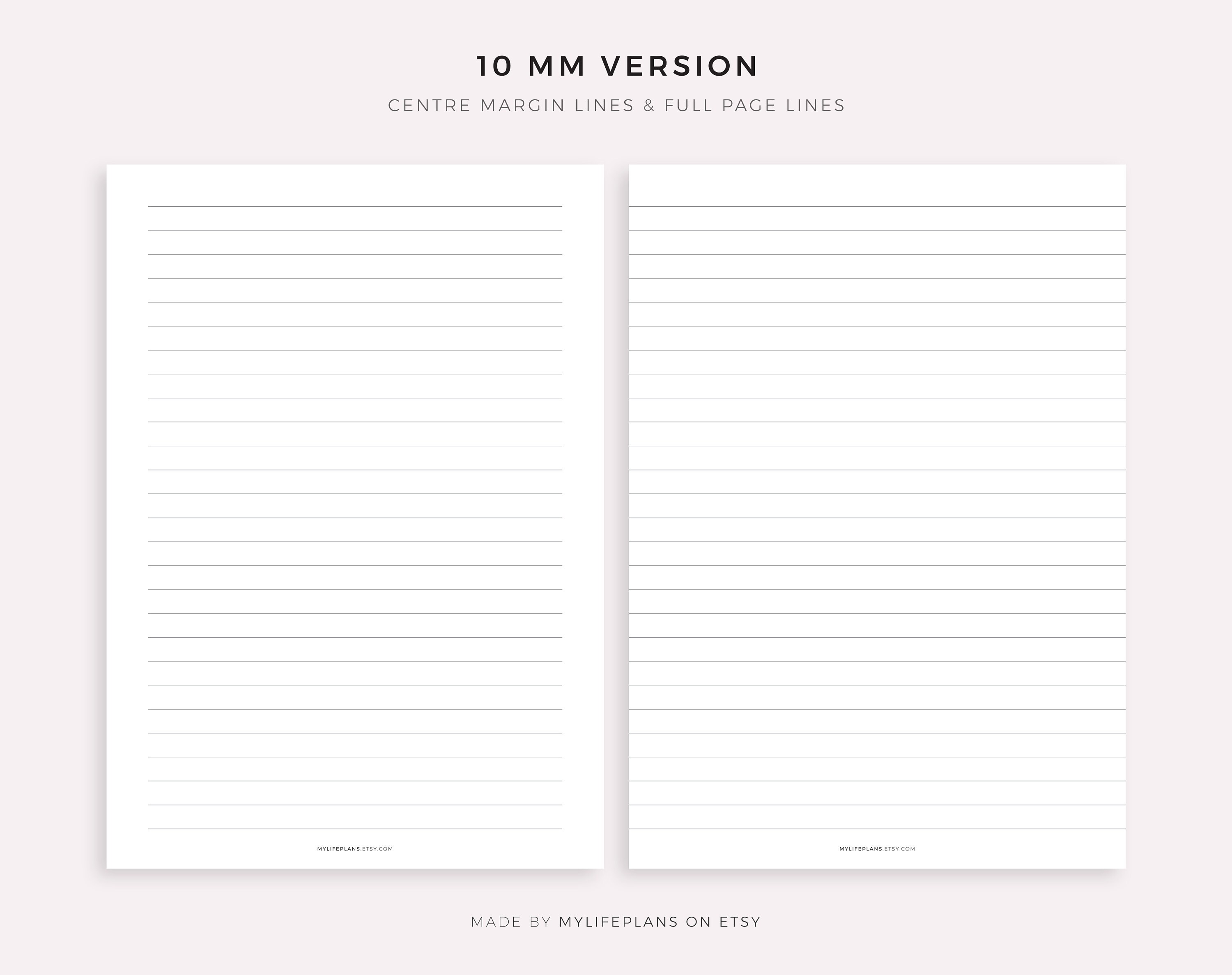 Lined Paper Different Spacing 6mm 8mm 10mm 12mm 14mm - Etsy