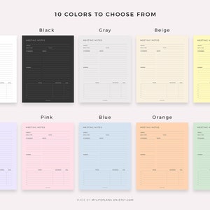 Digital Meeting Notes Template, Meeting Minutes, Meeting Agenda ...