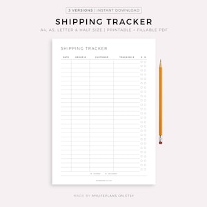 Shipping Tracker Printable Template, Shipping Planner, Shipping Log ...