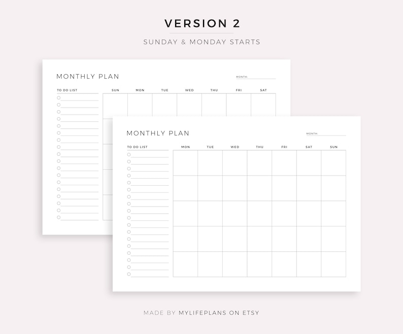 Monthly to Do List Printable Planner Productivity Monthly - Etsy