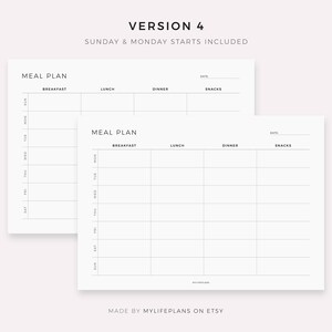 Weekly Meal Planner for Supernote A5X2/A5X/A5/A6X2/A6X/A6, Landscape ...