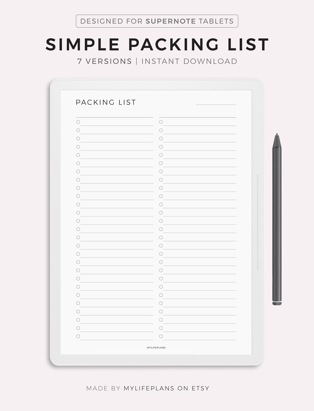 Simple Packing Checklist for Holiday, Work Trip, College, Moving Out ...