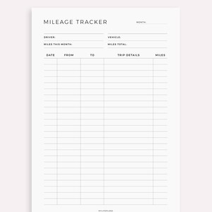 Mileage Tracker Template for Remarkable 2, Work Trip Miles Tracker ...