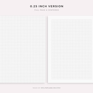 Graph Paper Six Different Sizes - 0.25", 0.5", 1", 10 Squares per Inch ...