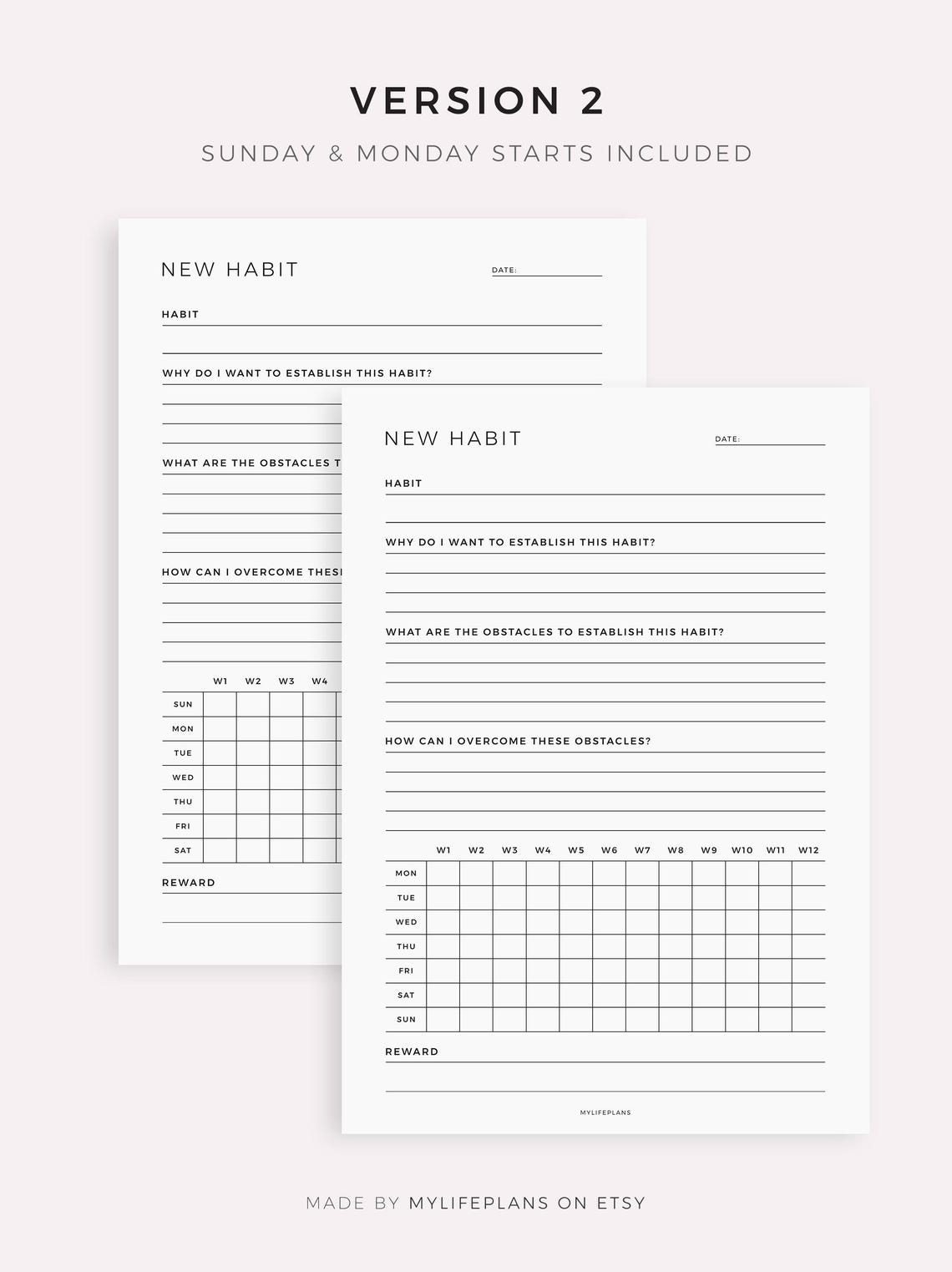 Build a New Habit Planner for Remarkable Paper Pro, 12 Week Habit ...