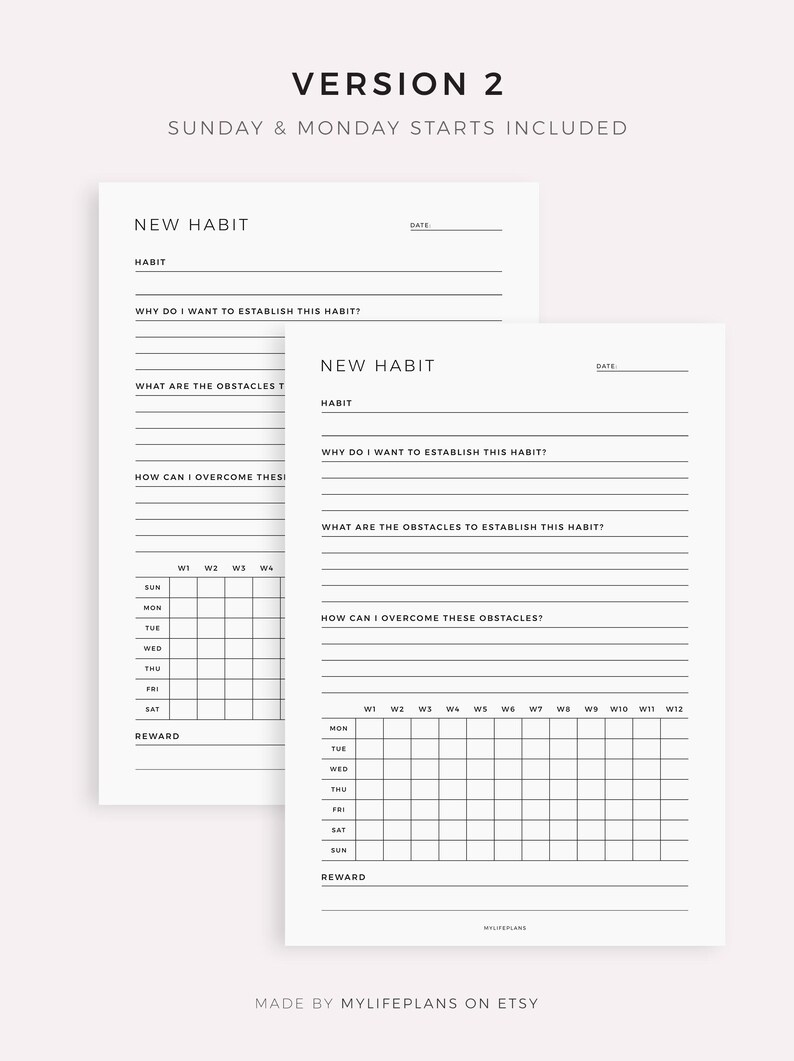 Build a New Habit Planner for Remarkable Paper Pro, 12 Week Habit ...