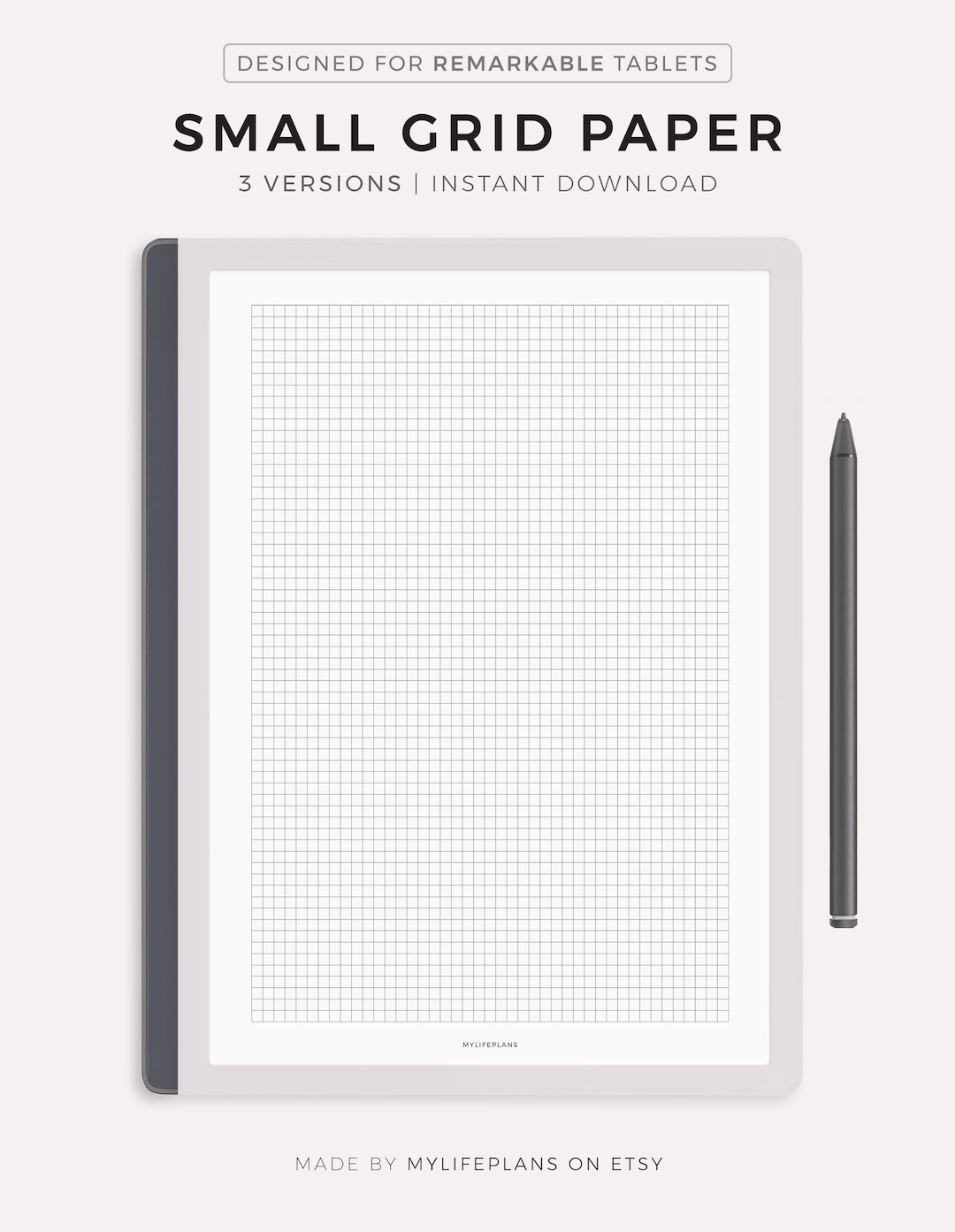 Small Grid Paper for Remarkable 2, Squared Paper, Instant Download - Etsy