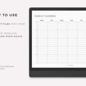 Family Chore Chart for Boox Note Series / Tab Series / Go 10.3 ...