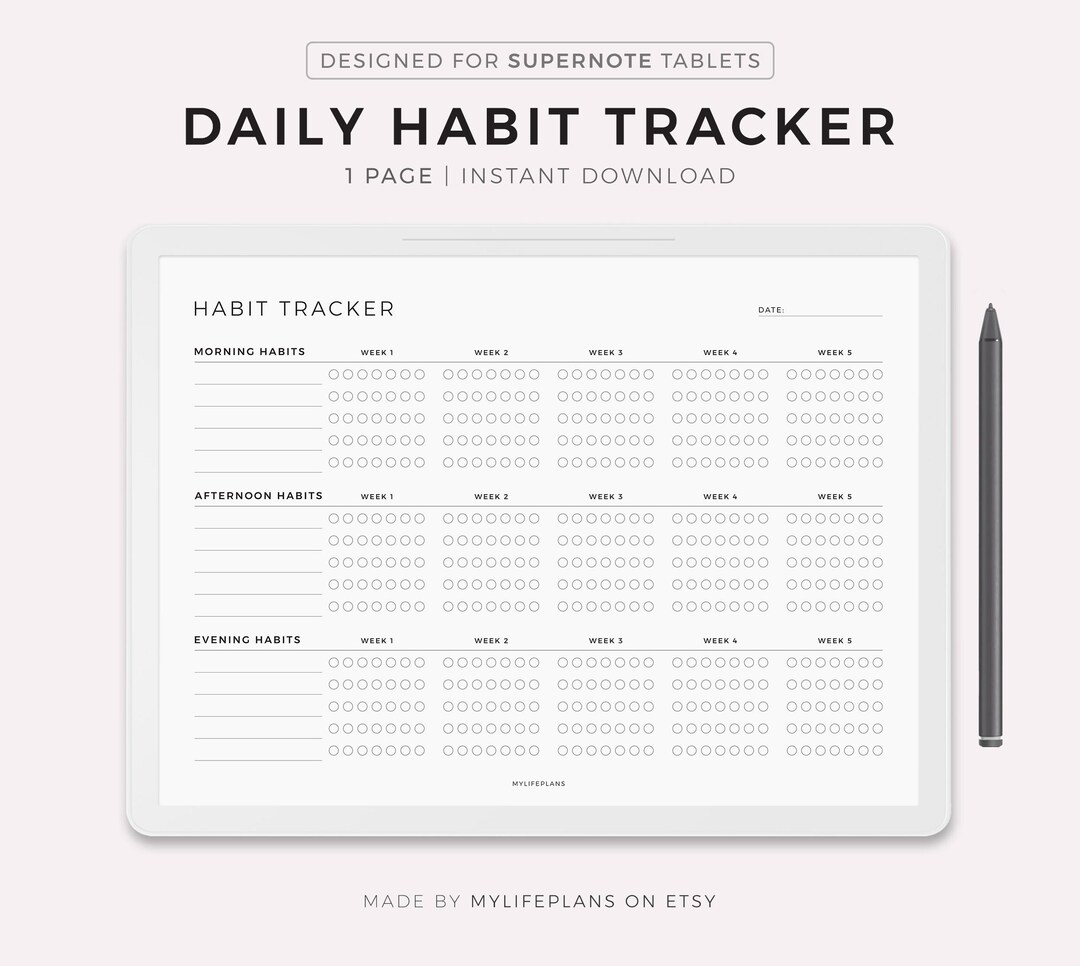Daily Habit Tracker, Daily Routine Planner, Monthly Routine Checklist ...