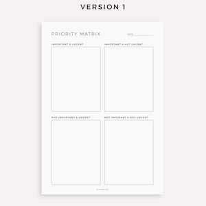 Priority Matrix Planner for Remarkable Paper Pro, Decision Matrix ...