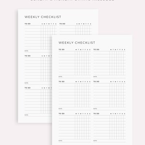 Weekly Checklist Planner for Supernote A5X2/A5X/A5/A6X2/A6X/A6, Weekly ...