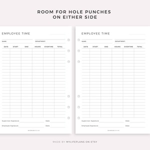 Employee Time Tracker Printable, Working Hours Tracker, Work Time Log ...