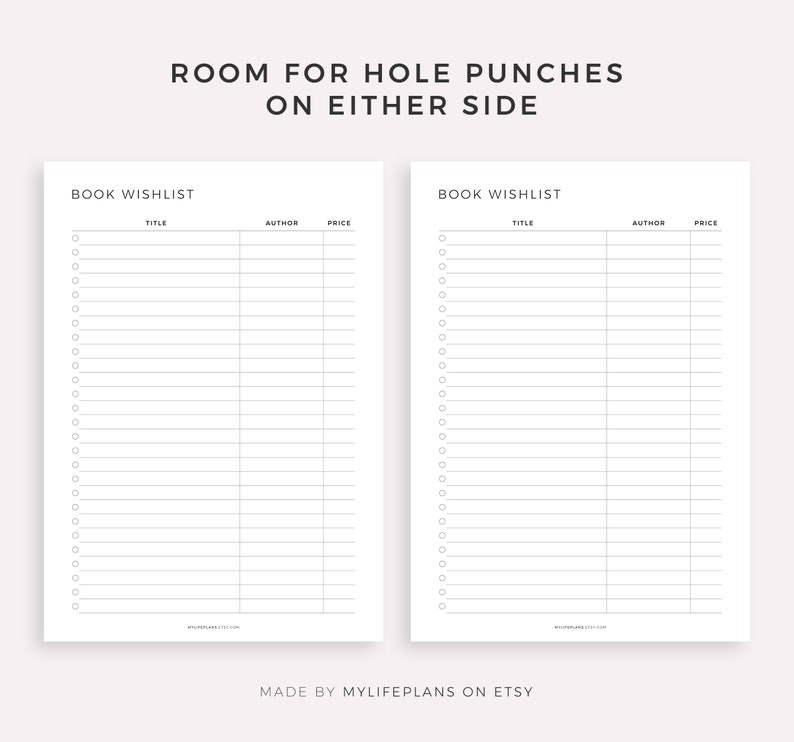 Book Wishlist Printable Template Book Shopping Wishlist Gift - Etsy