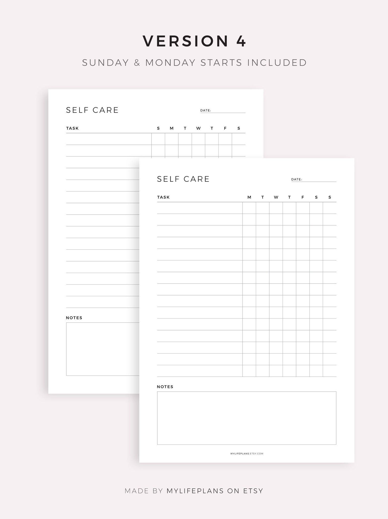 Weekly Self Care Tracker Printable, Daily Self Care Checklist, Routine ...