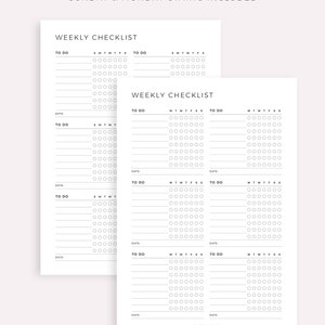 Printable Weekly Checklist Fillable, Weekly Task List, to Do List ...