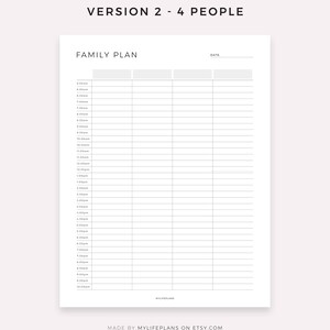 Half Hour Family Planner Digital, Family Daily Planner, Family Schedule ...