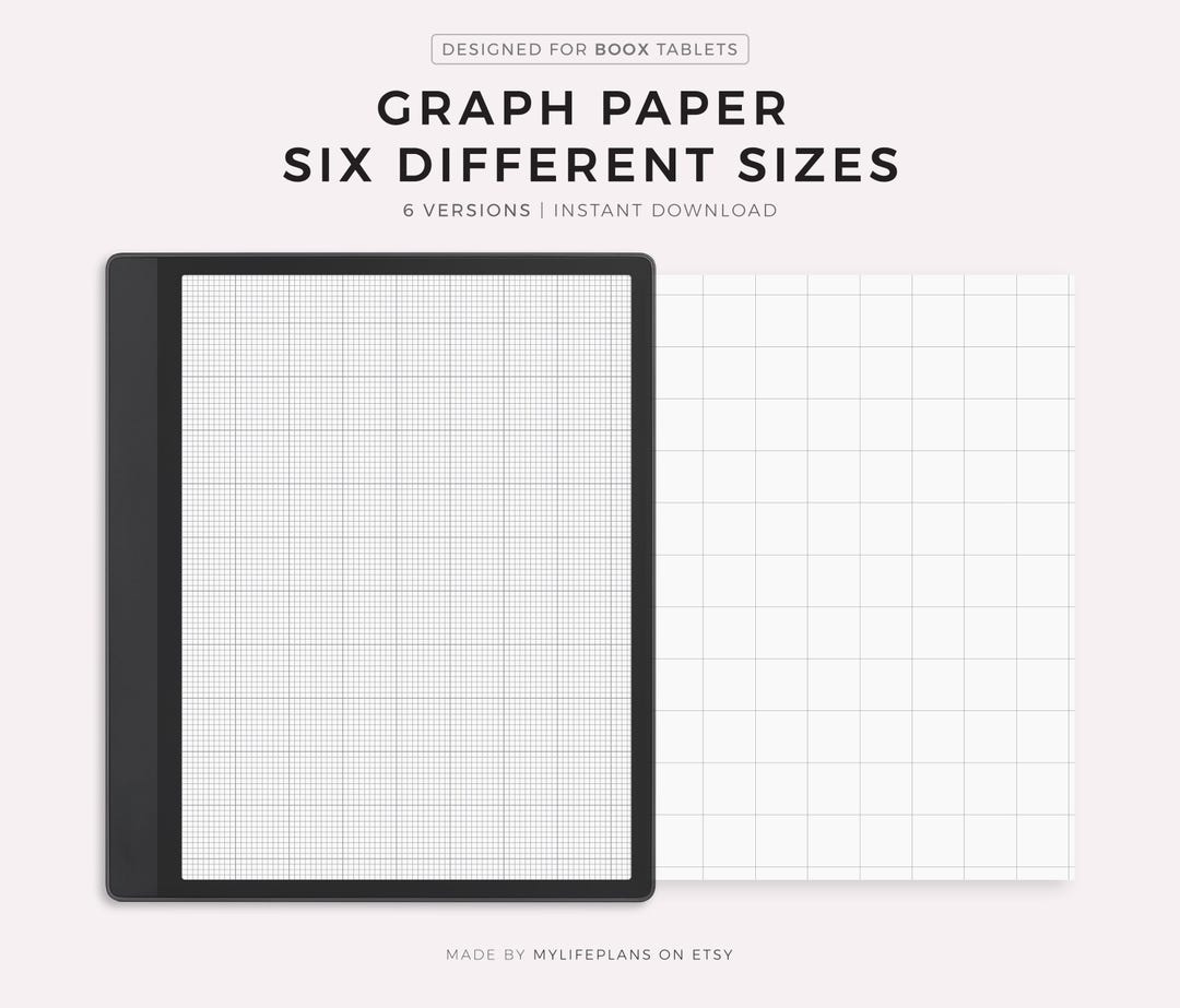 Graph Paper Six Different Sizes - 0.25", 0.5", 1", 10 Squares per Inch ...