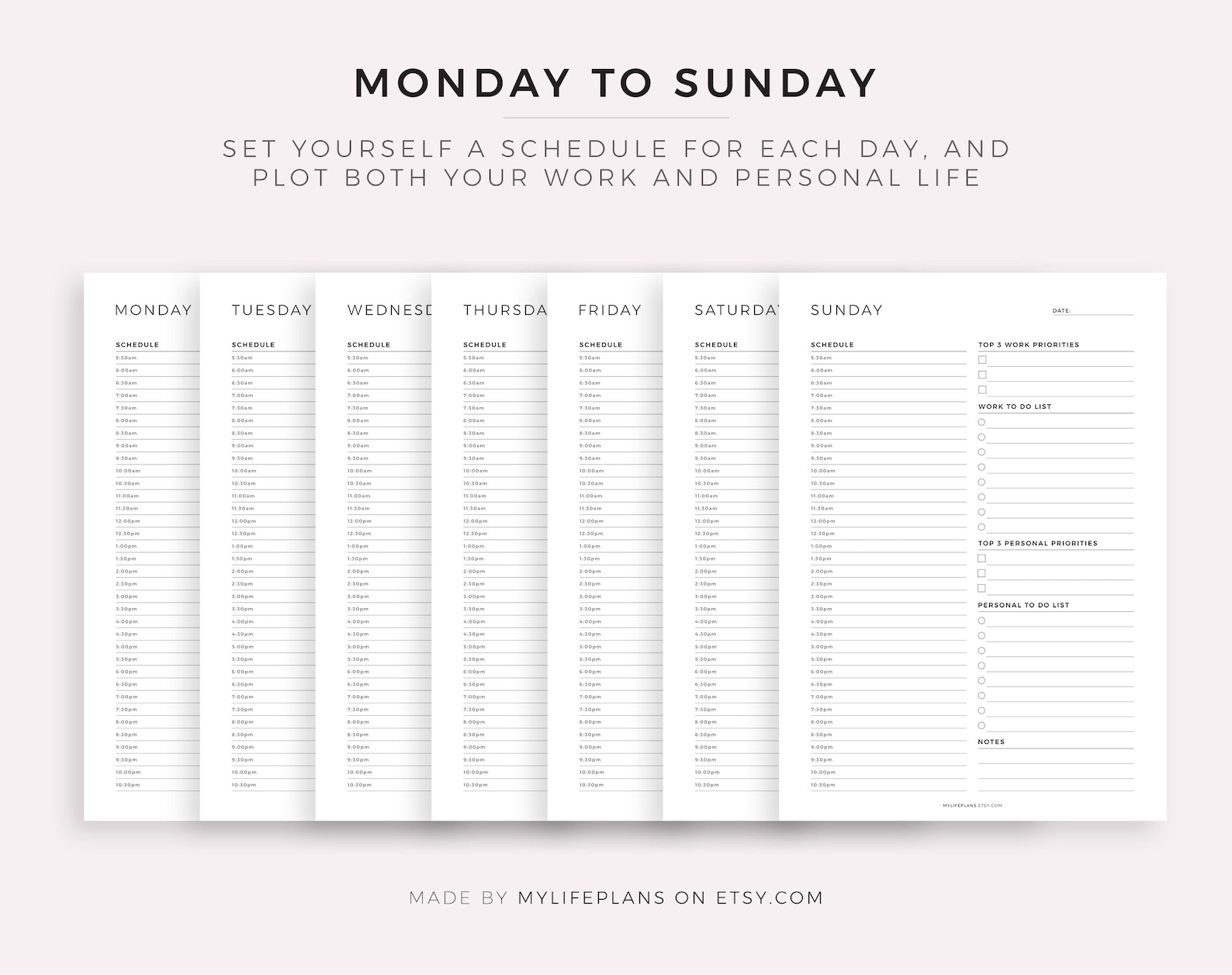 Work From Home Planner Personal Daily Planner Productivity - Etsy