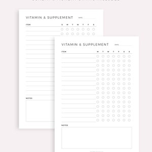 Weekly Vitamin Tracker Printable, Supplement Checklist, Daily Vitamin ...