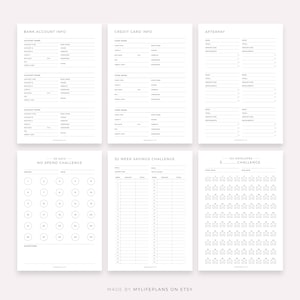 Finance Planners Inserts Bundle Printable, A4/a5/letter/half Letter ...