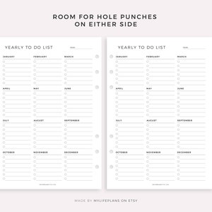 Yearly to Do List, Yearly Tasks, Yearly Planner, Annual Planner ...