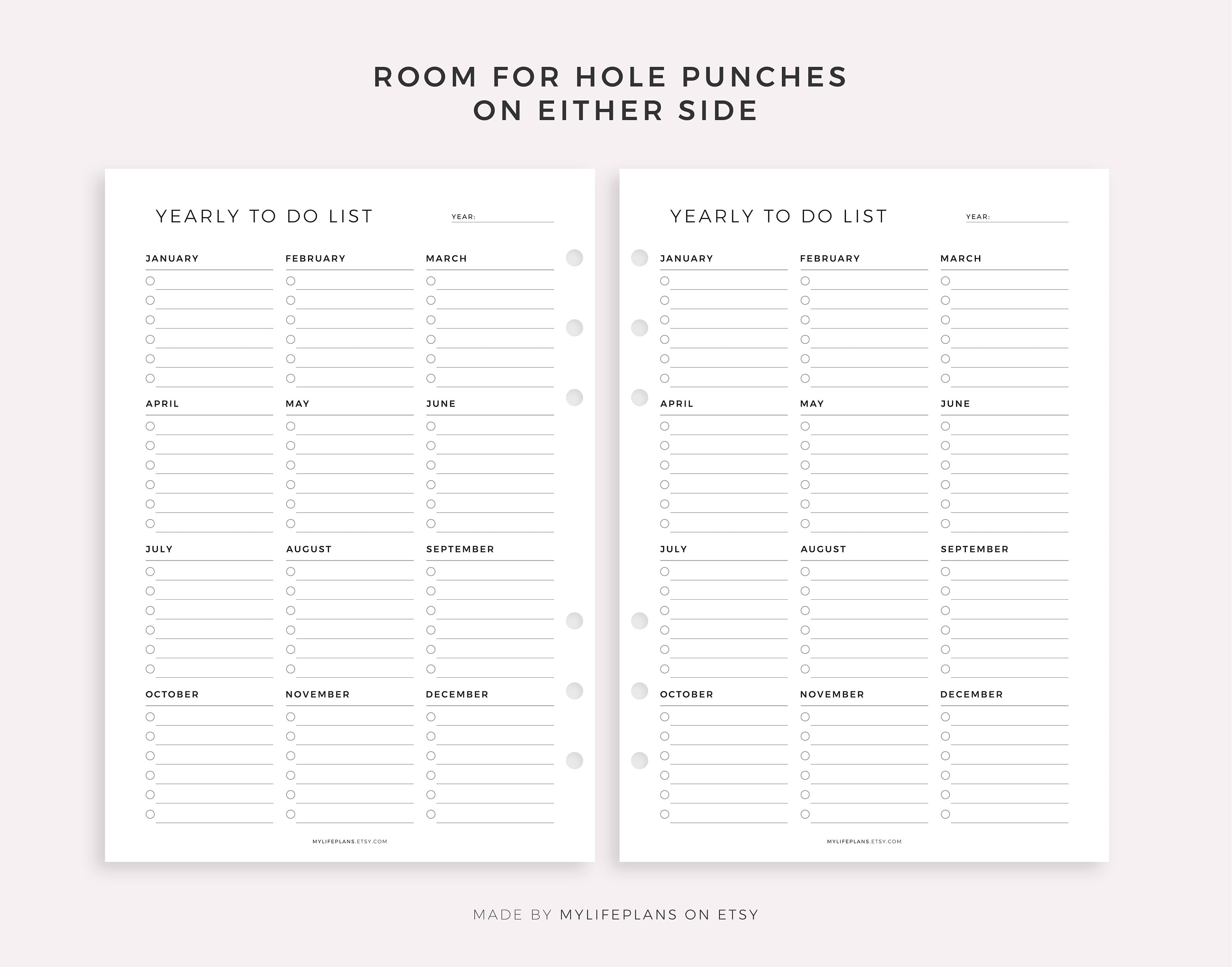 Yearly to Do List, Yearly Tasks, Yearly Planner, Annual Planner ...