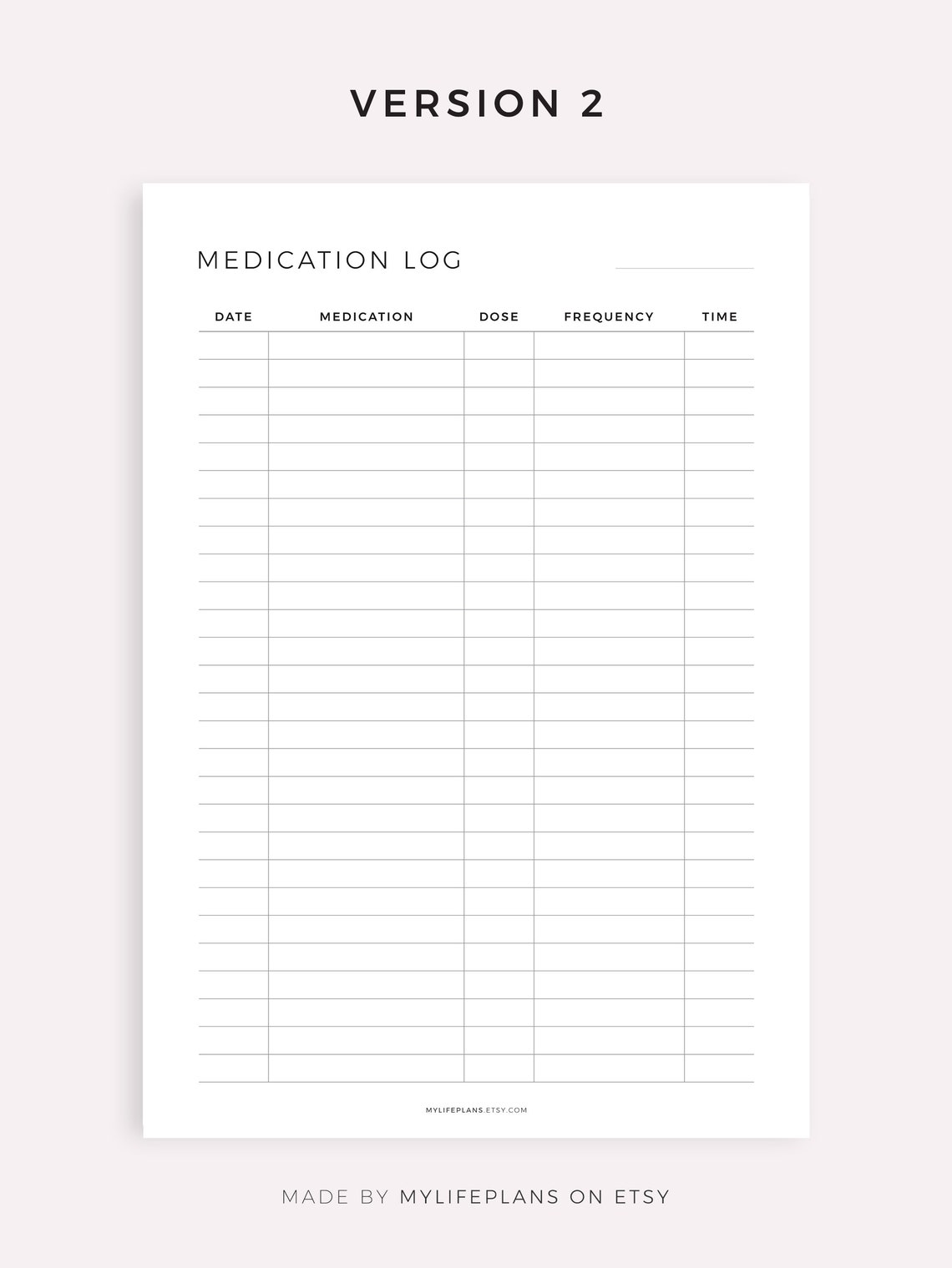 Medication Log Printable, Medication Tracker, Medication Intake ...