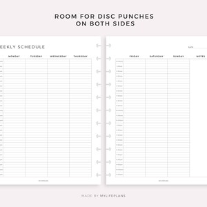 24 Hour Weekly Schedule on 2 Pages, Printable for Happy Planner Classic ...