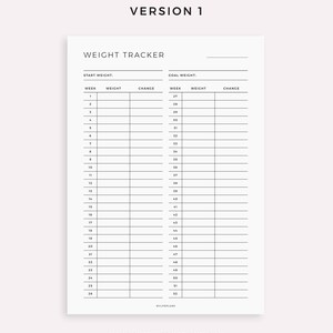 52 Week Weight Tracker for Remarkable Paper Pro, Instant Download - Etsy