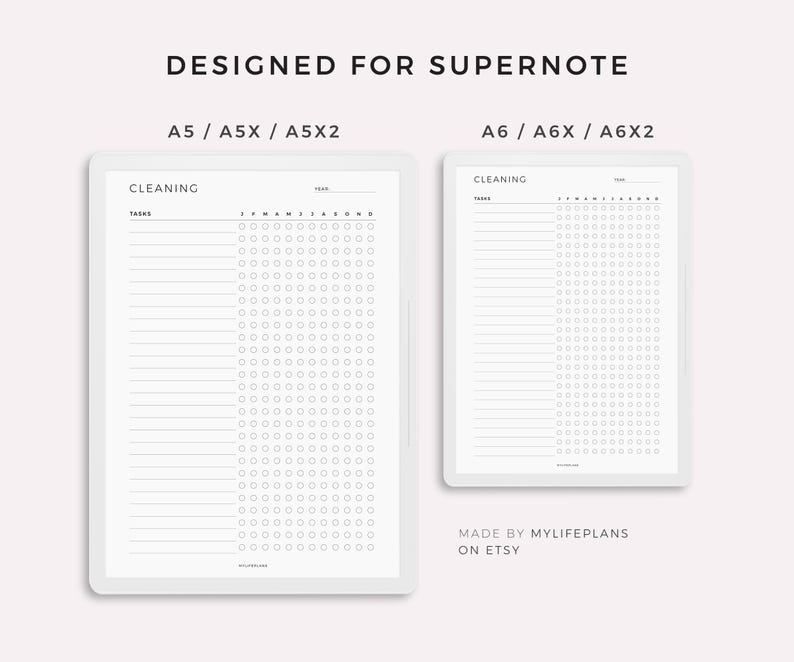 Yearly Cleaning Checklist Template for Supernote A5X2/A5X/A5/A6X2/A6X ...