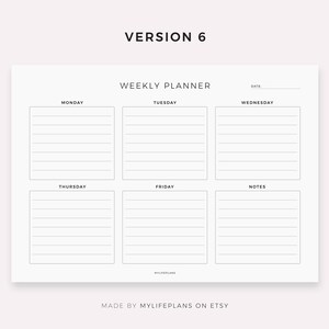 Five Day Weekly Planner for Remarkable 2, Landscape, Student Planner ...