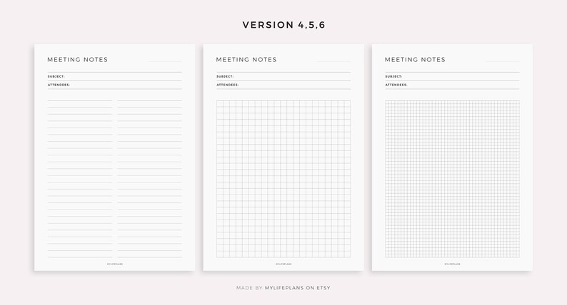 Simple Meeting Notes Templates, Meeting Minutes, Work Notes, Office ...
